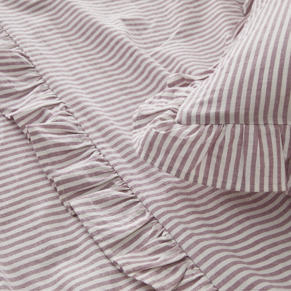 Ruffle Grape Stripe Sheet Set | Adairs