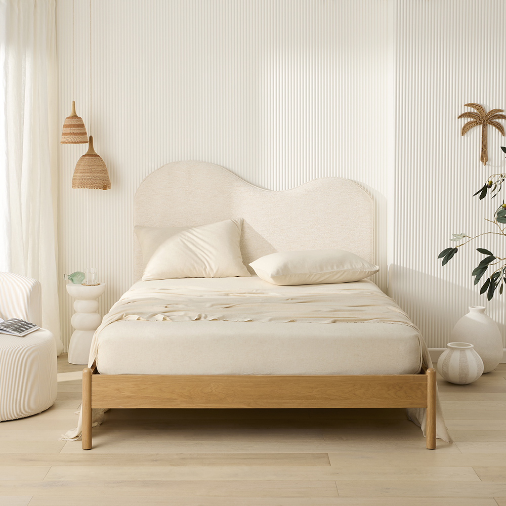 Washed Bamboo Linen Natural Sheet Set | Adairs