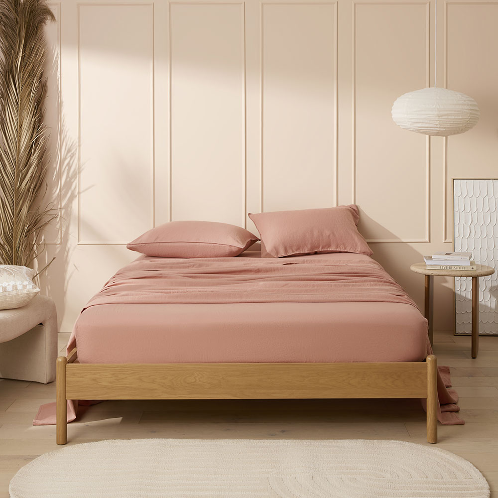 Vintage Washed Linen Muted Clay Sheet Separates | Adairs