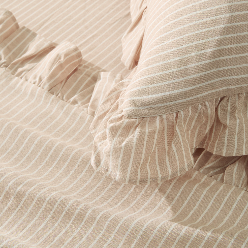 Ruffle Earth Stripe Sheet Set | Adairs