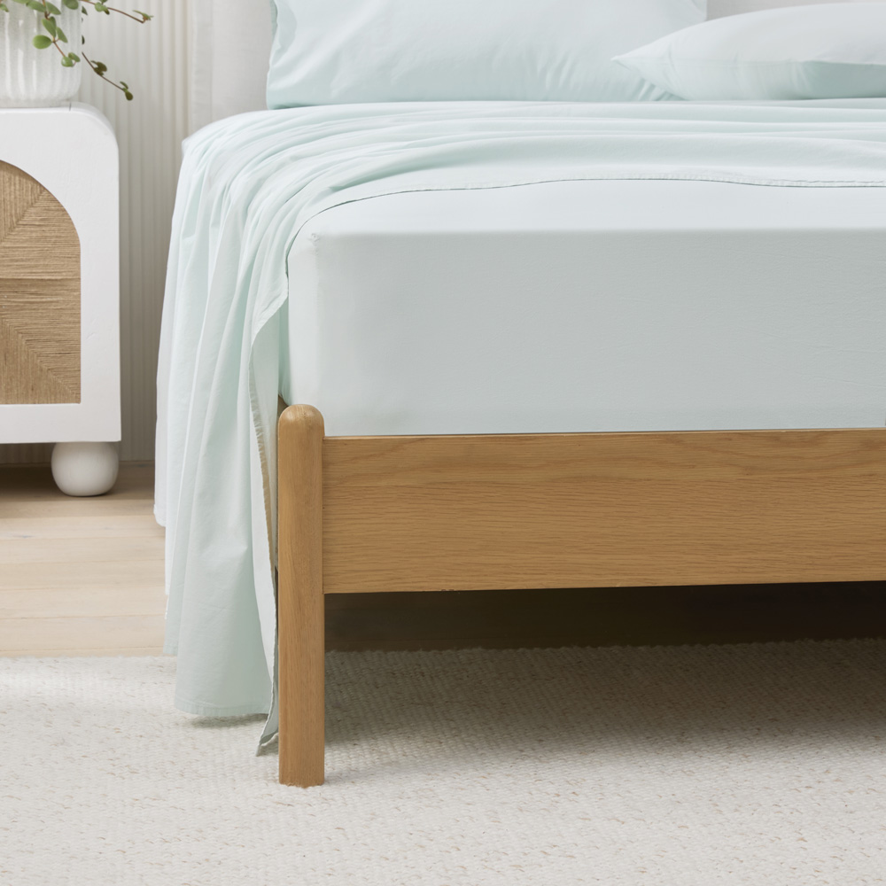 Stonewashed Cotton Chalk Blue Sheet Separates | Adairs