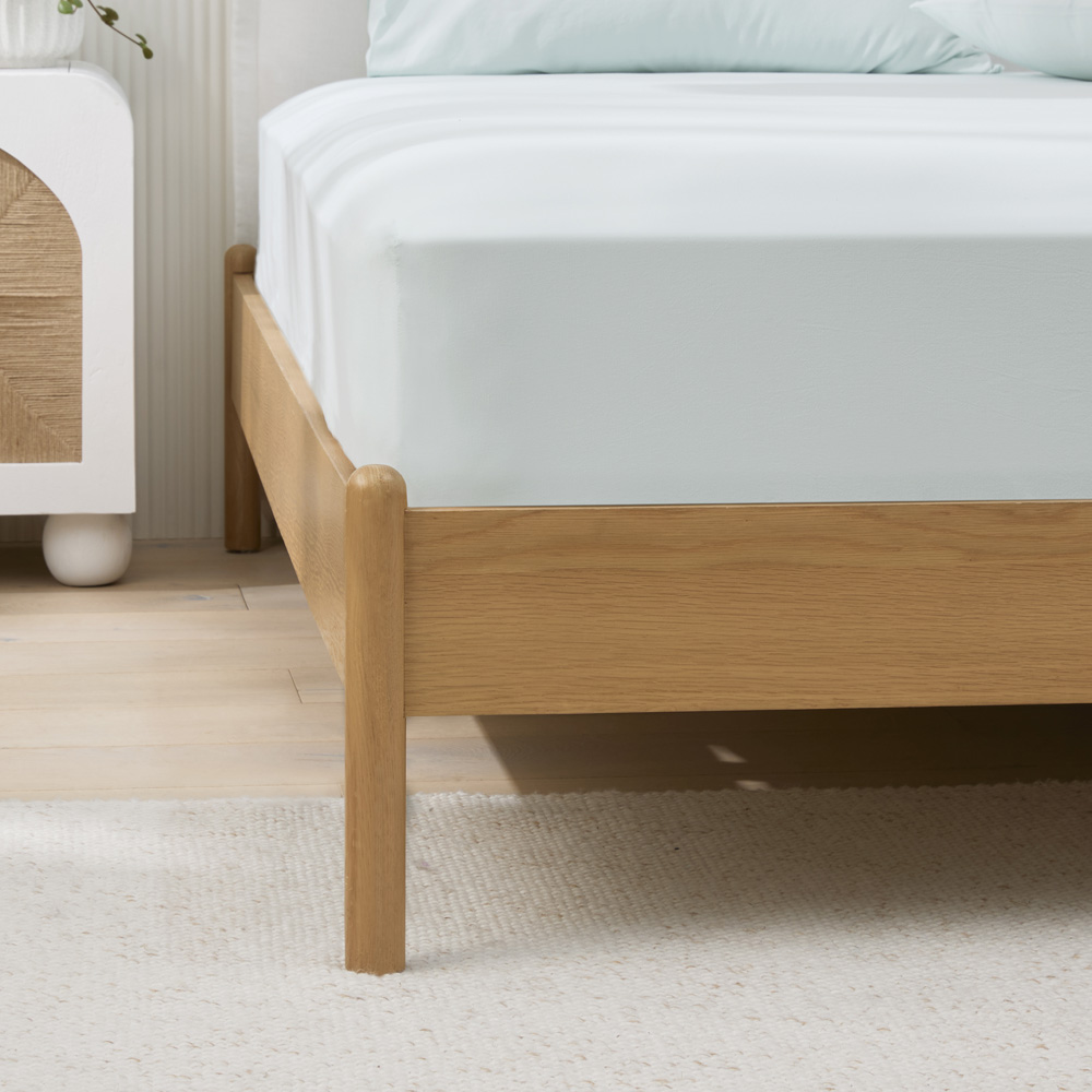 Stonewashed Cotton Chalk Blue Sheet Separates | Adairs