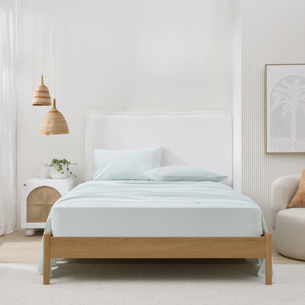 Stonewashed Cotton Chalk Blue Sheet Separates | Adairs