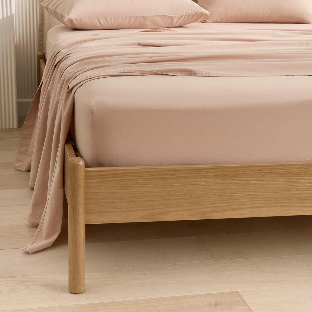 Stonewashed Cotton Mocha Sheet Separates | Adairs