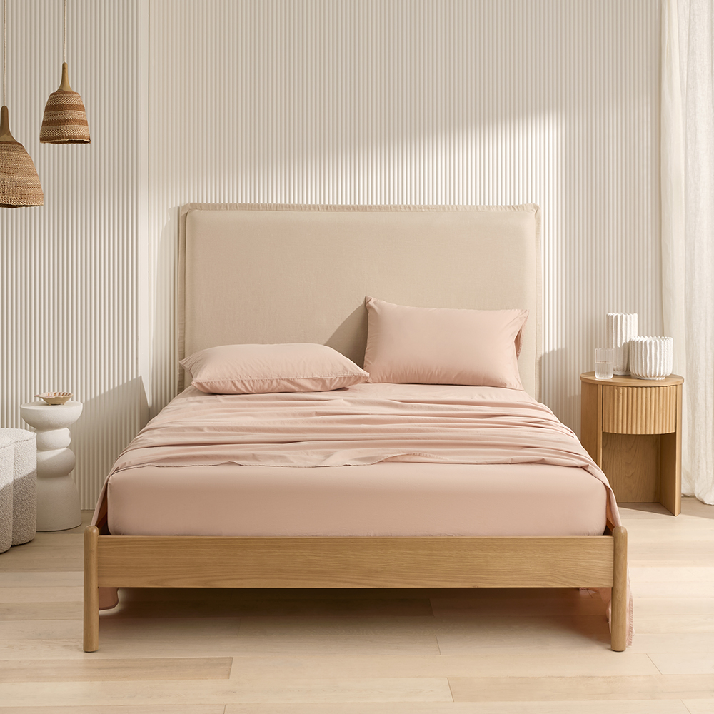 Stonewashed Cotton Mocha Sheet Set | Adairs