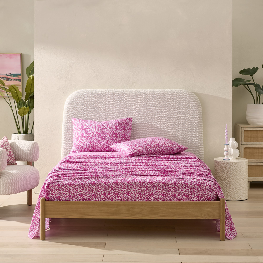 Samara Floral Boysenberry Sheet Set | Adairs