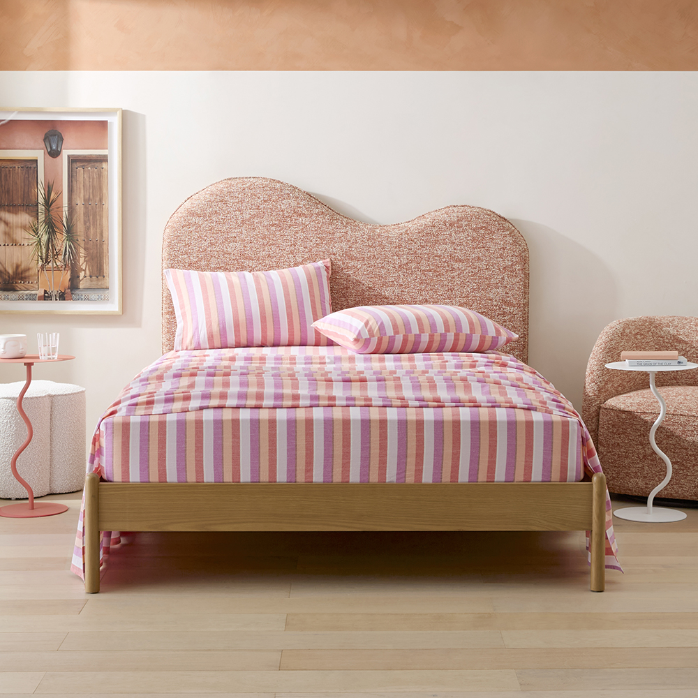 Yarn Dyed Magenta Fiesta Stripe Sheet Set | Adairs