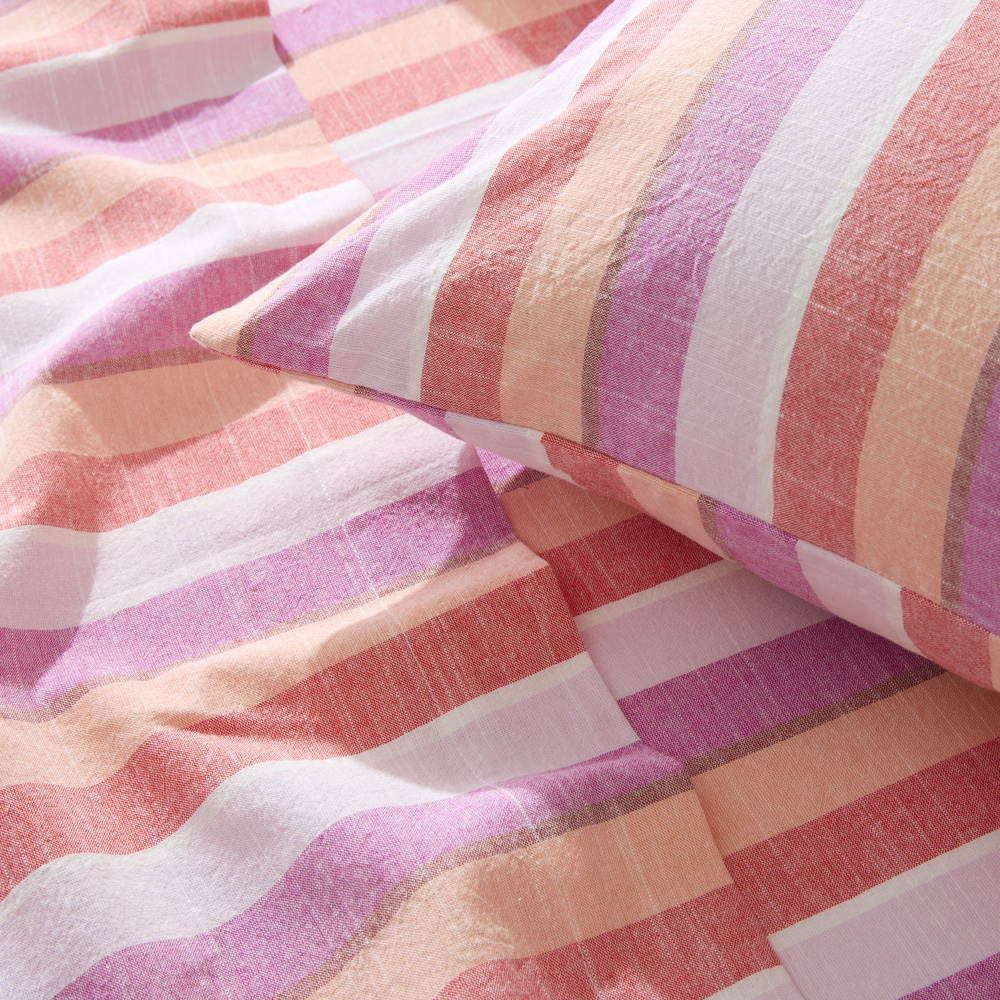 Yarn Dyed Magenta Fiesta Stripe Sheet Set | Adairs