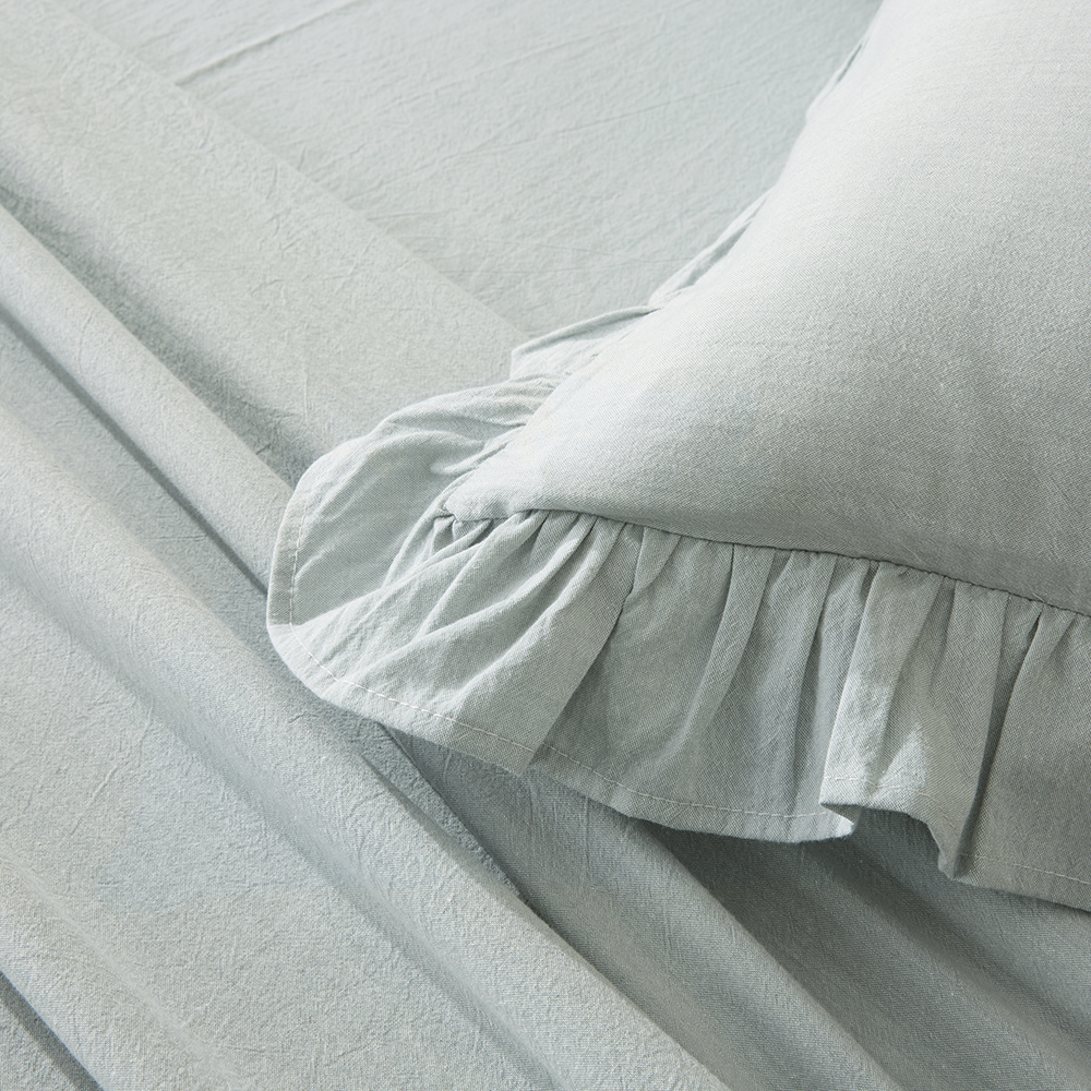 Ruffle Dusty Blue Sheet Set | Adairs