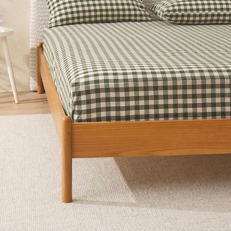 Stonewashed Cotton Basil Gingham Sheet Separates Adairs