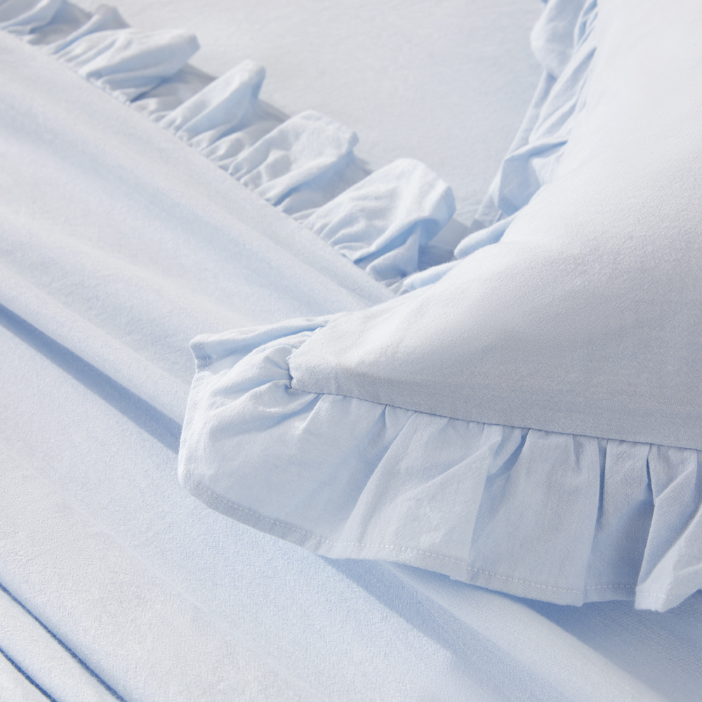 Ruffle Sky Blue Sheet Set | Adairs