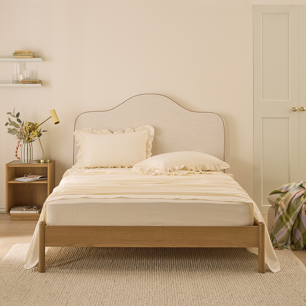 Ruffle Straw Stripe Sheet Set | Adairs