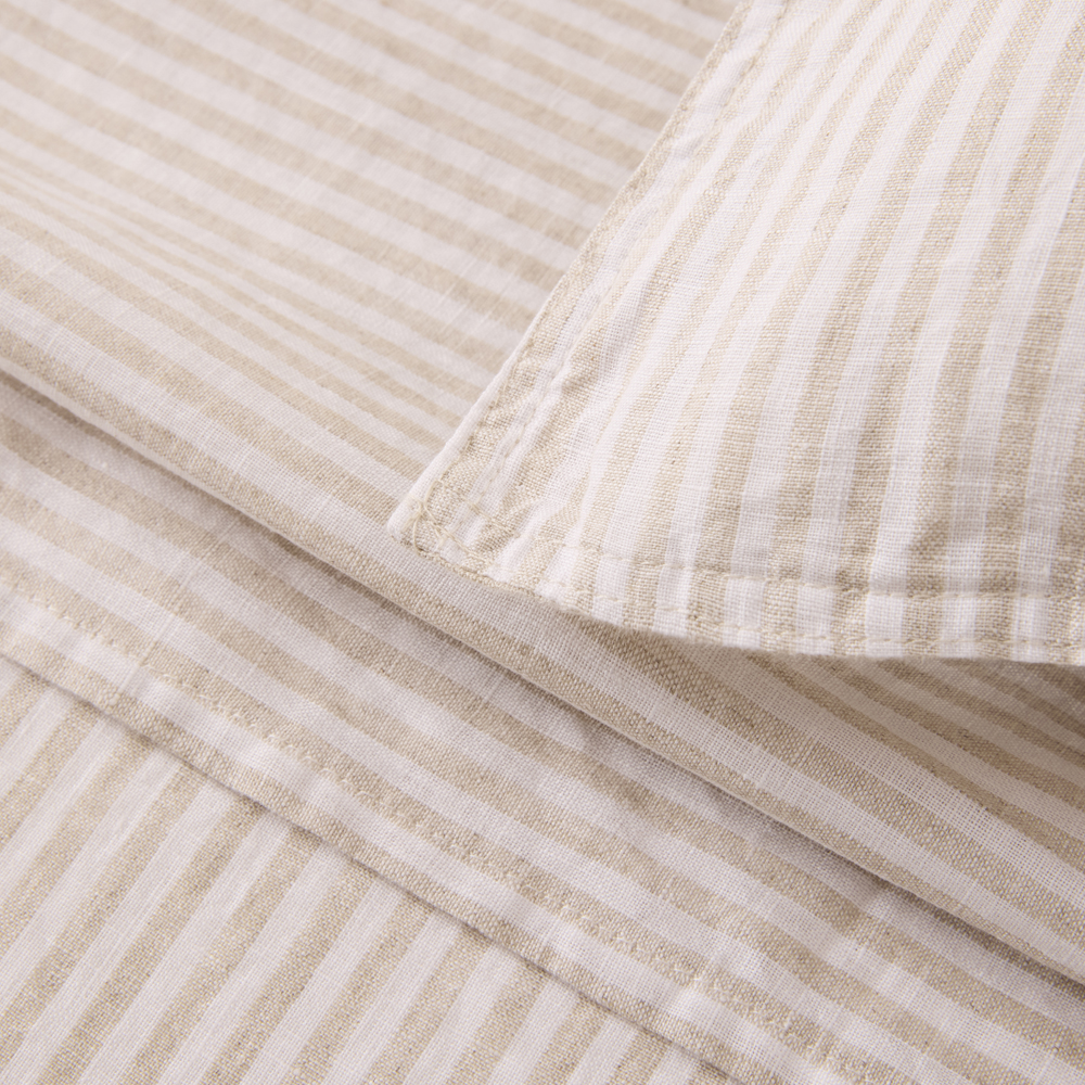 Vintage Washed Linen Linen & White Stripe Sheet Separates | Adairs