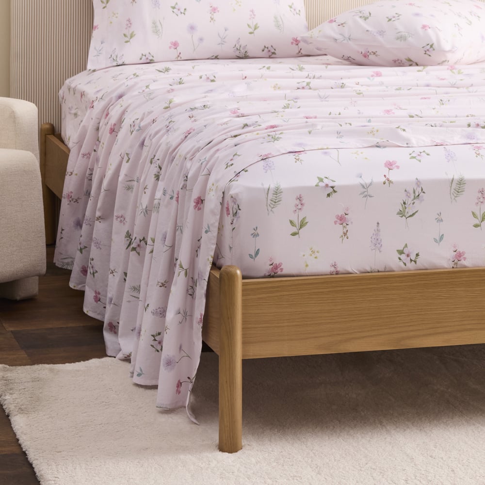 Audrey Floral Soft Pink Sheet Set | Adairs