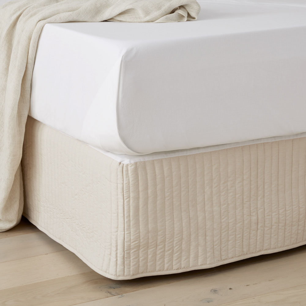 Fresh Sand Marle Quilted Valance | Adairs