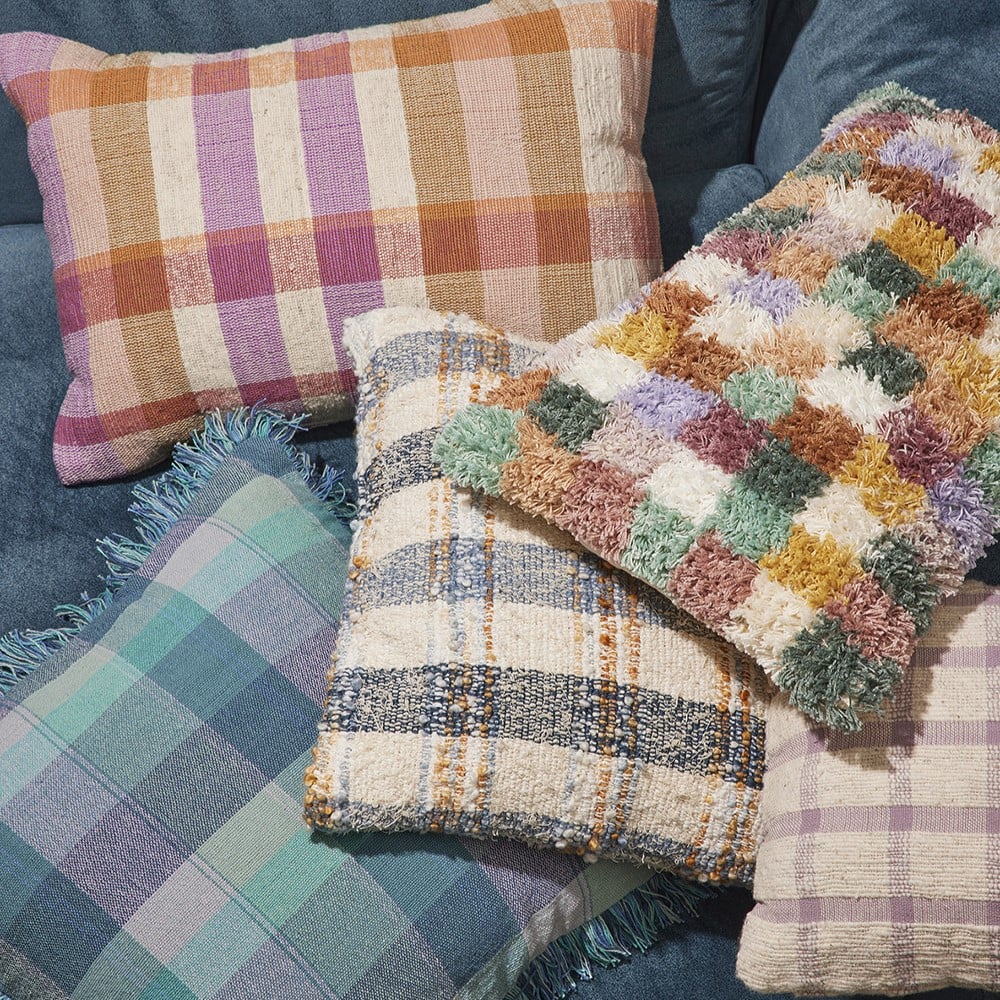 Heidelberg Blues Check Cushion | Adairs