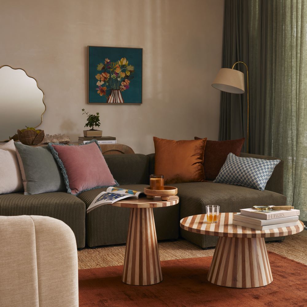 Tulsa Forest Corduroy 1 Seater Modular Lounge Chair | Adairs