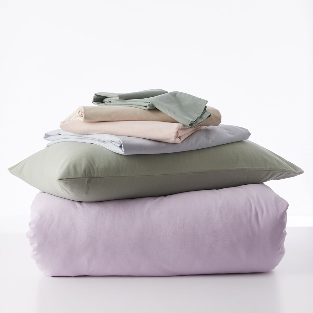 Stonewashed Cotton Lilac Quilt Cover Separates | Adairs