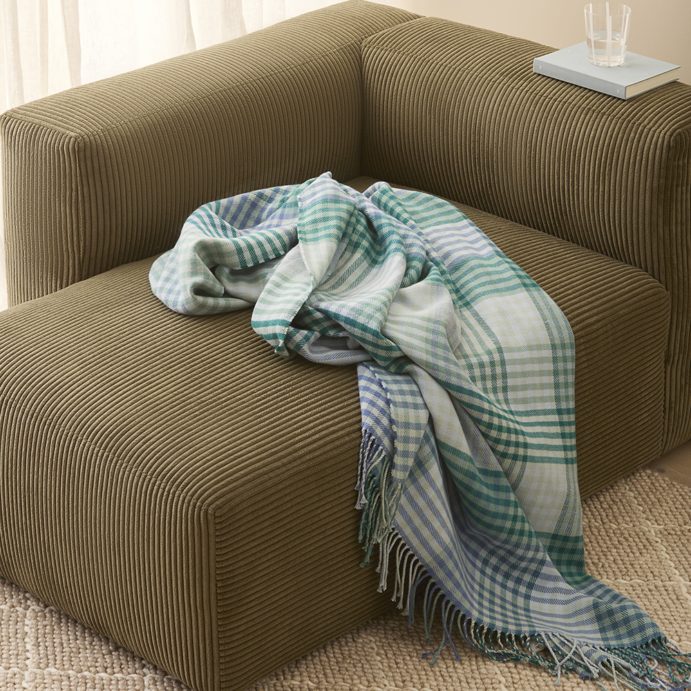 Tulsa Forest Corduroy Left Arm Facing Chaise Modular Lounge Chair | Adairs