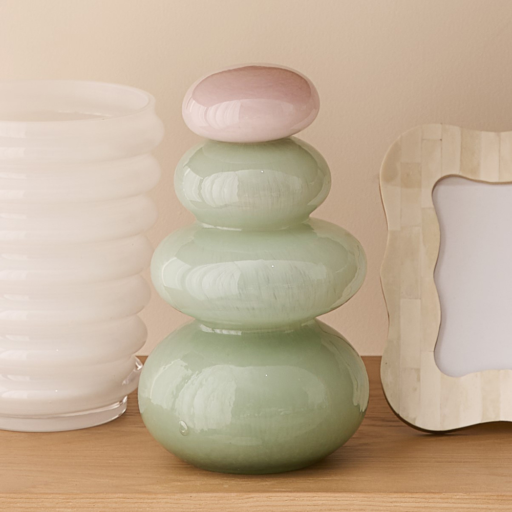 Pebble Pink & Green Tall Jar | Adairs