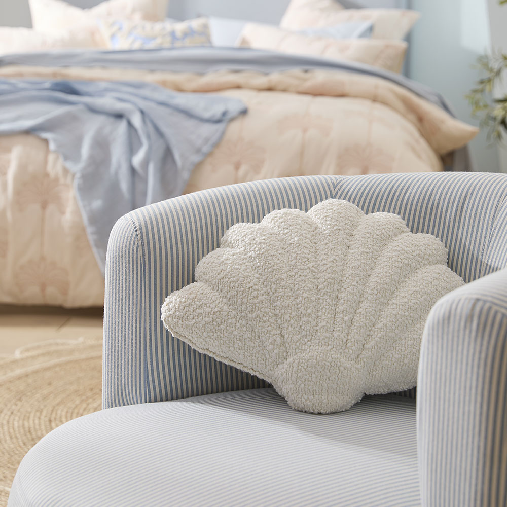 Shell White Boucle Cushion | Adairs