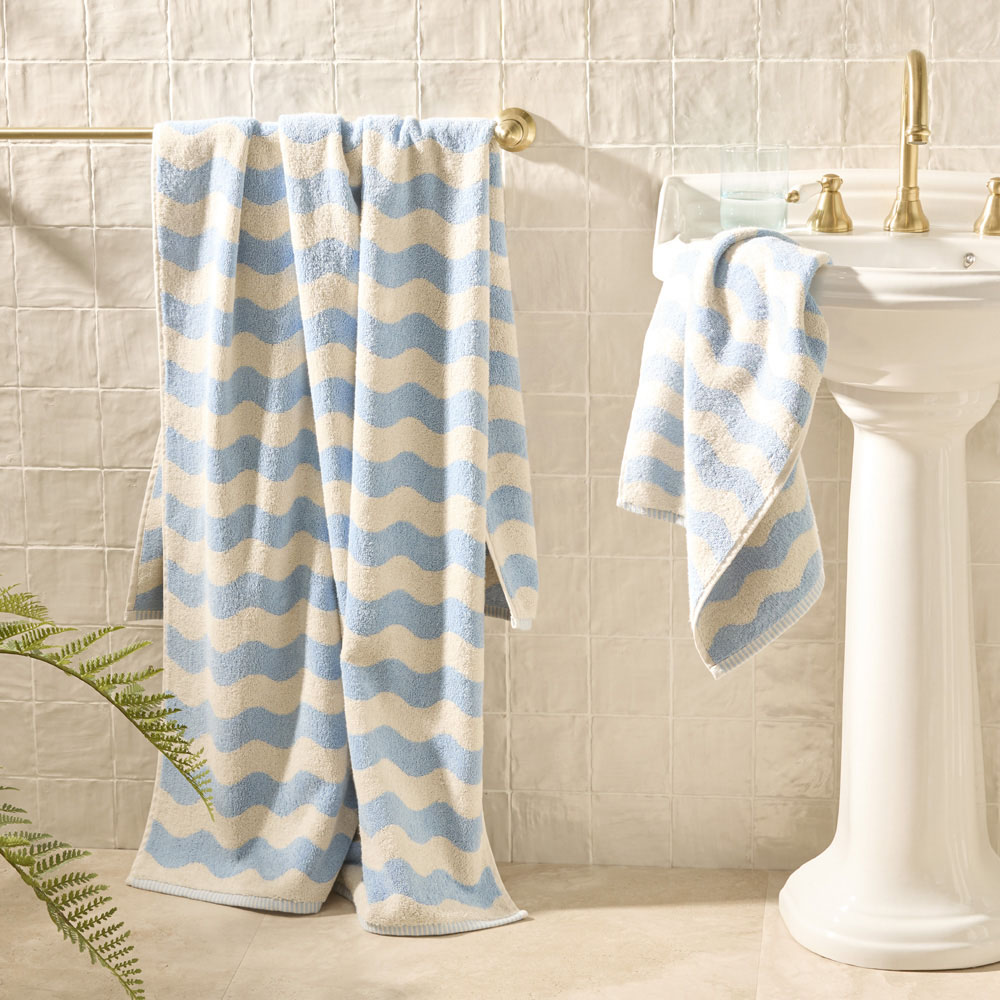 Wave Chambray Blue Towel Range | Adairs