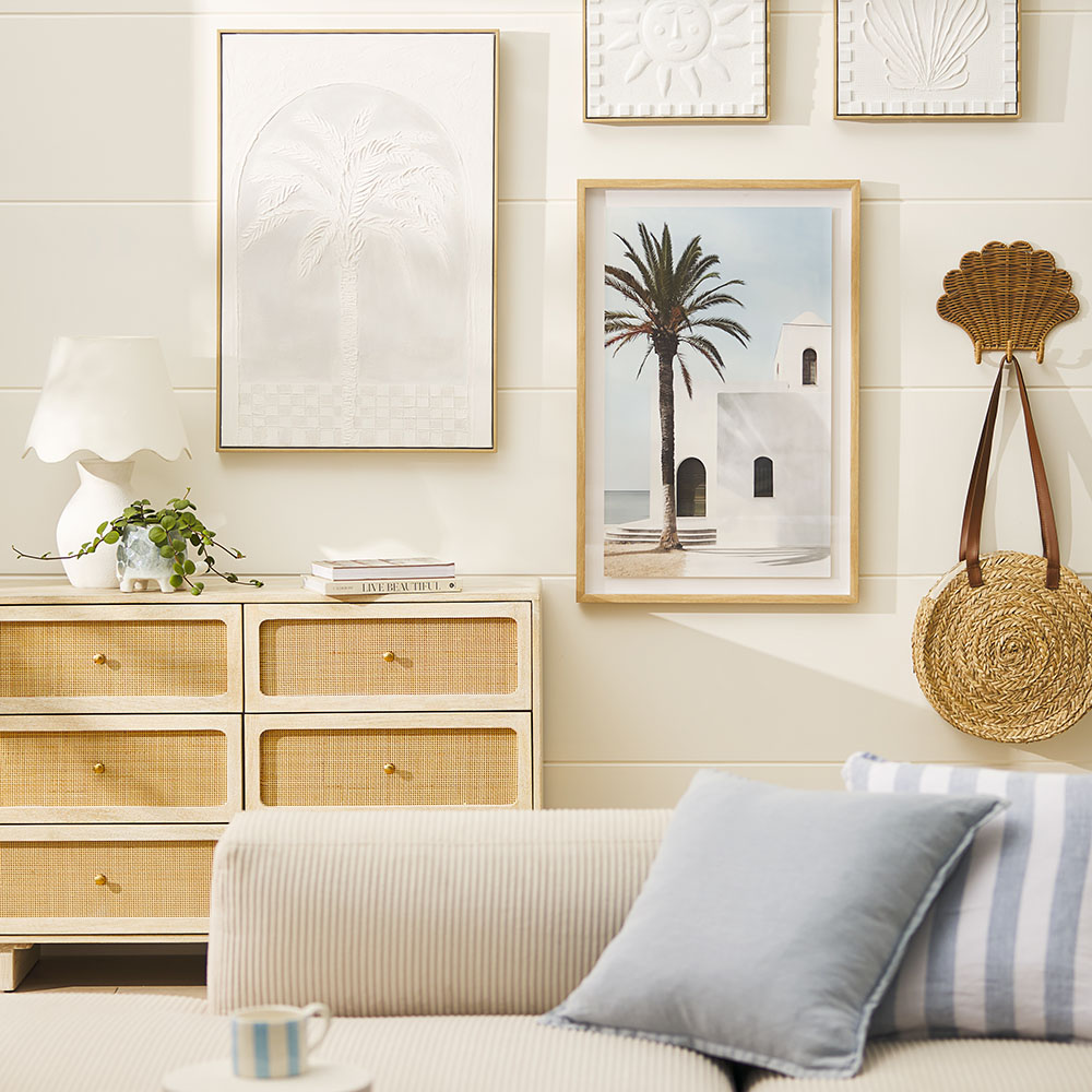 Seattle White Wash 6 Drawer Chest | Adairs