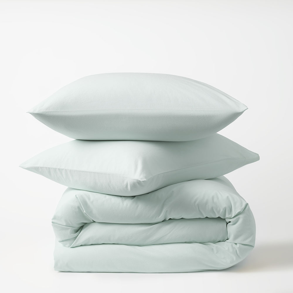 Stonewashed Cotton Ice Blue Quilt Cover Separates | Adairs