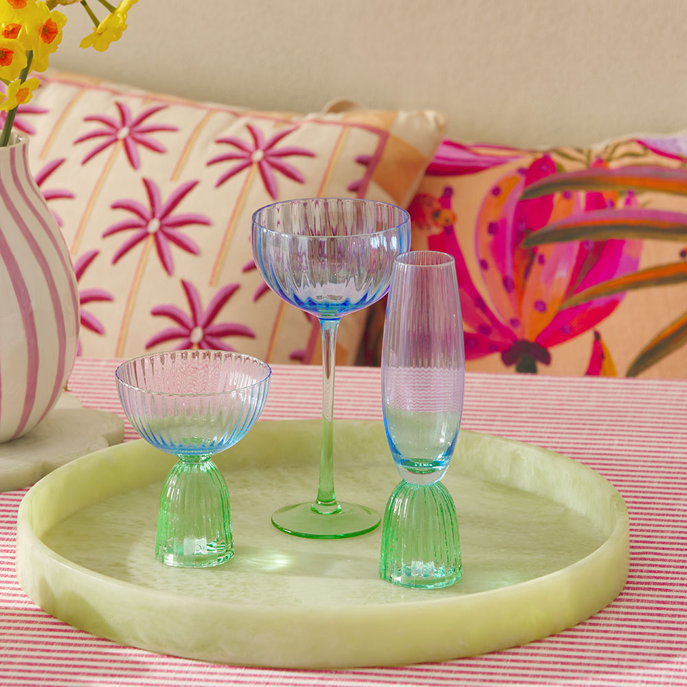 Bardot Blue & Green Champagne Flute Pack of 2 | Adairs