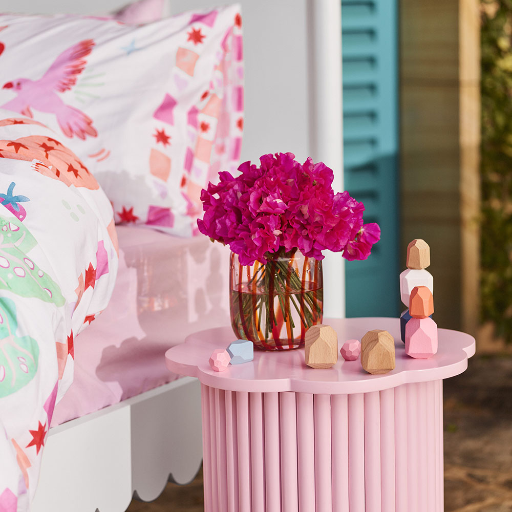 Adairs Kids - Murphy Pink Daisy Side Table | Adairs