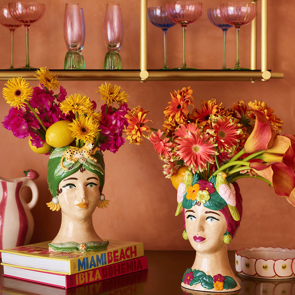 Carmen Multi Floral Fiesta Head Vase | Adairs