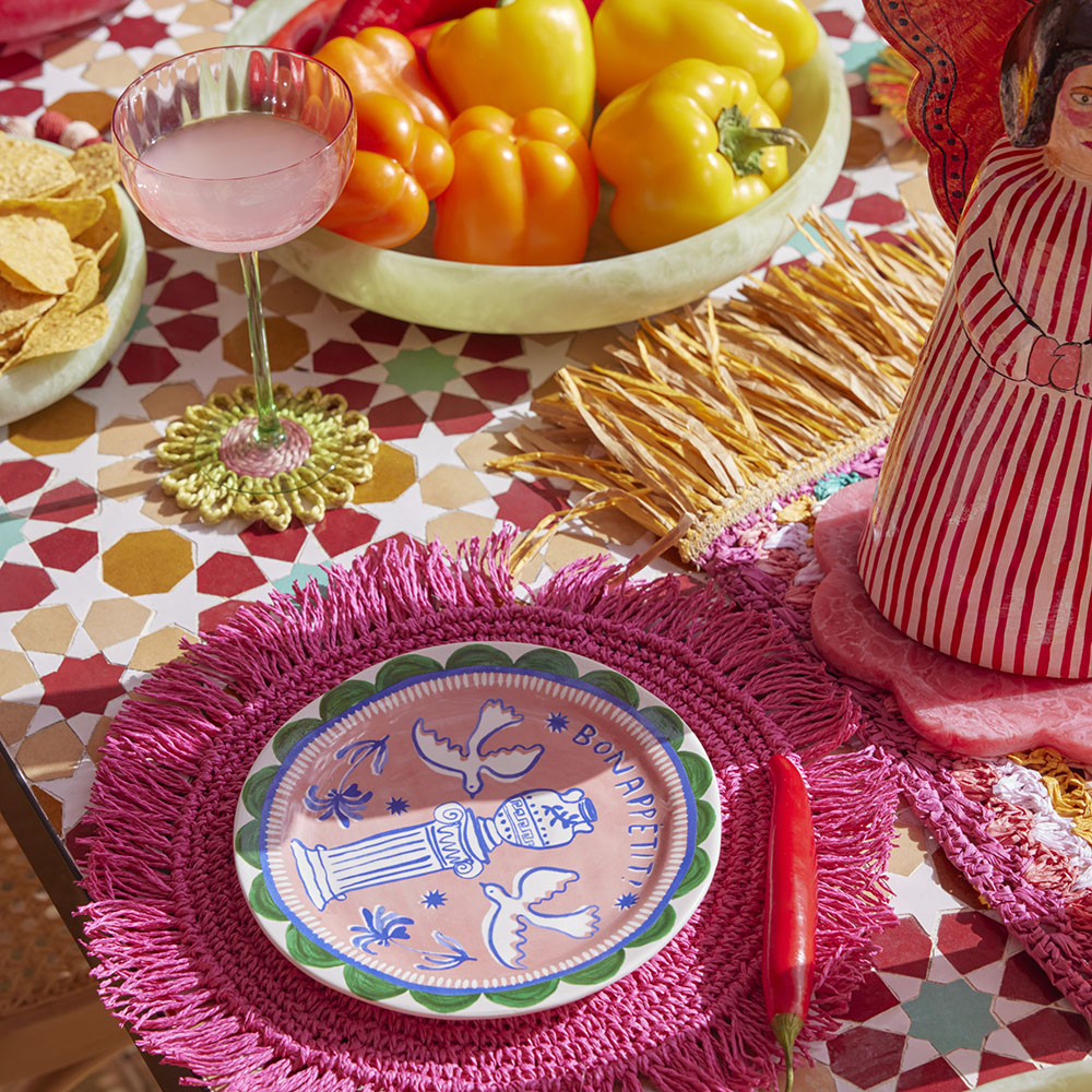 Festive Fuschia Fringe Placemat | Adairs