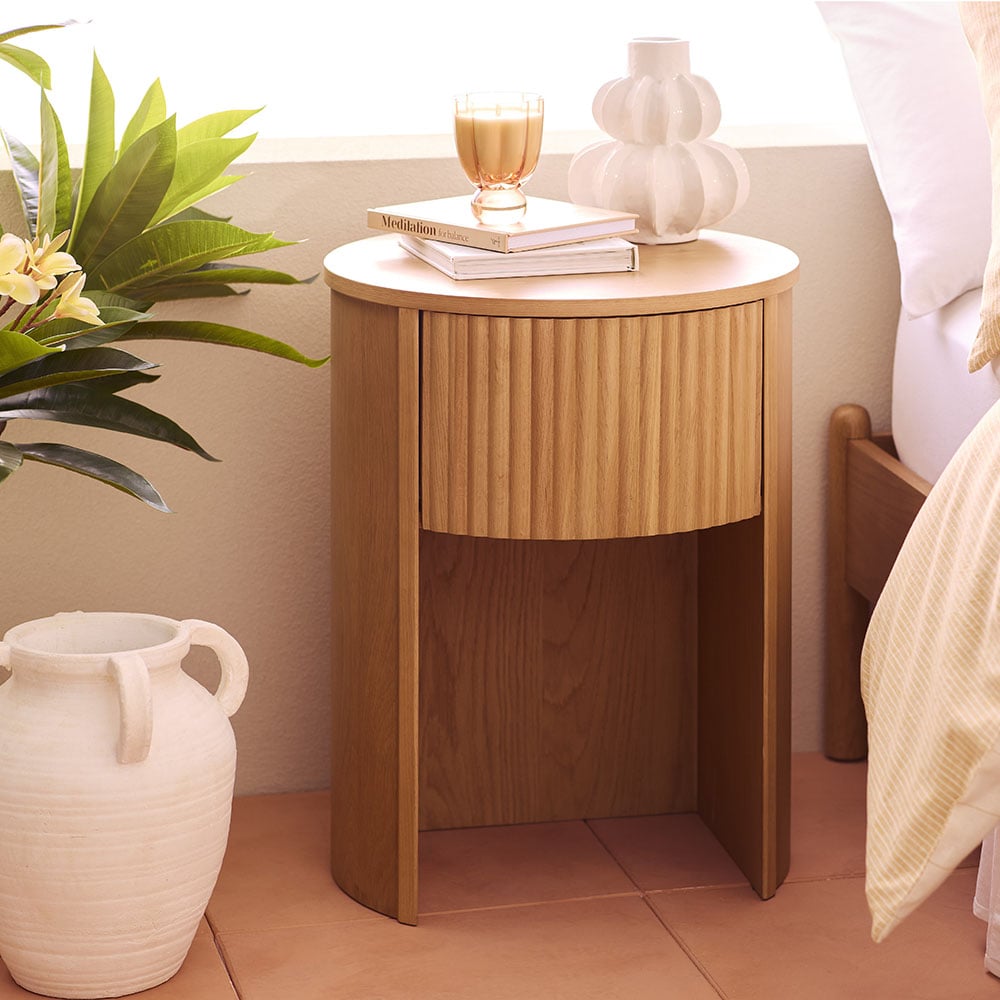 Georgia Oak Bedside Table | Adairs