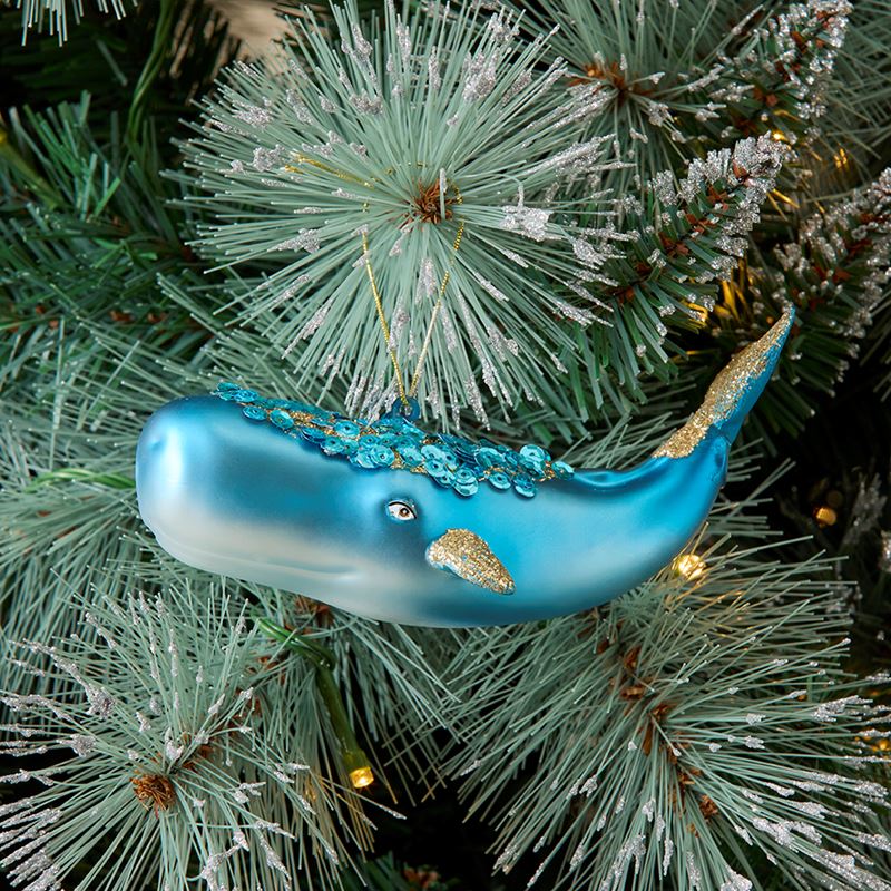 Vintage Whale Mercury Glass Ornament Adairs