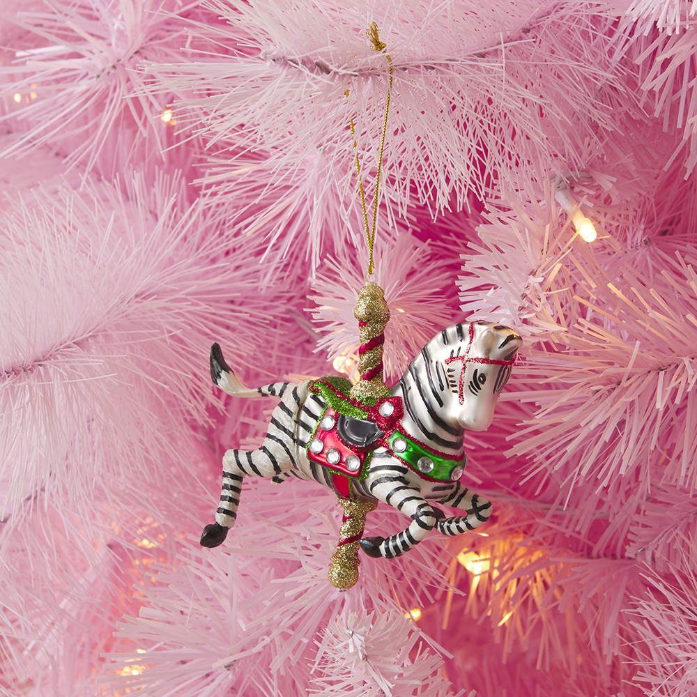 Vintage Zebra Mercury Glass Ornament | Adairs