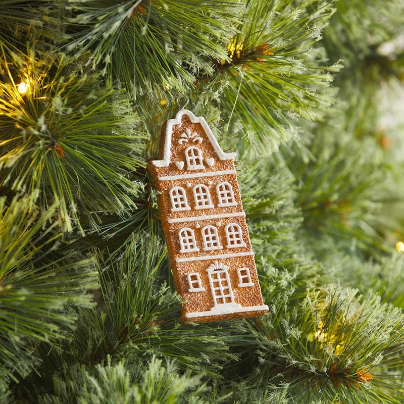 Brown And White Gingerbread House Ornament Adairs
