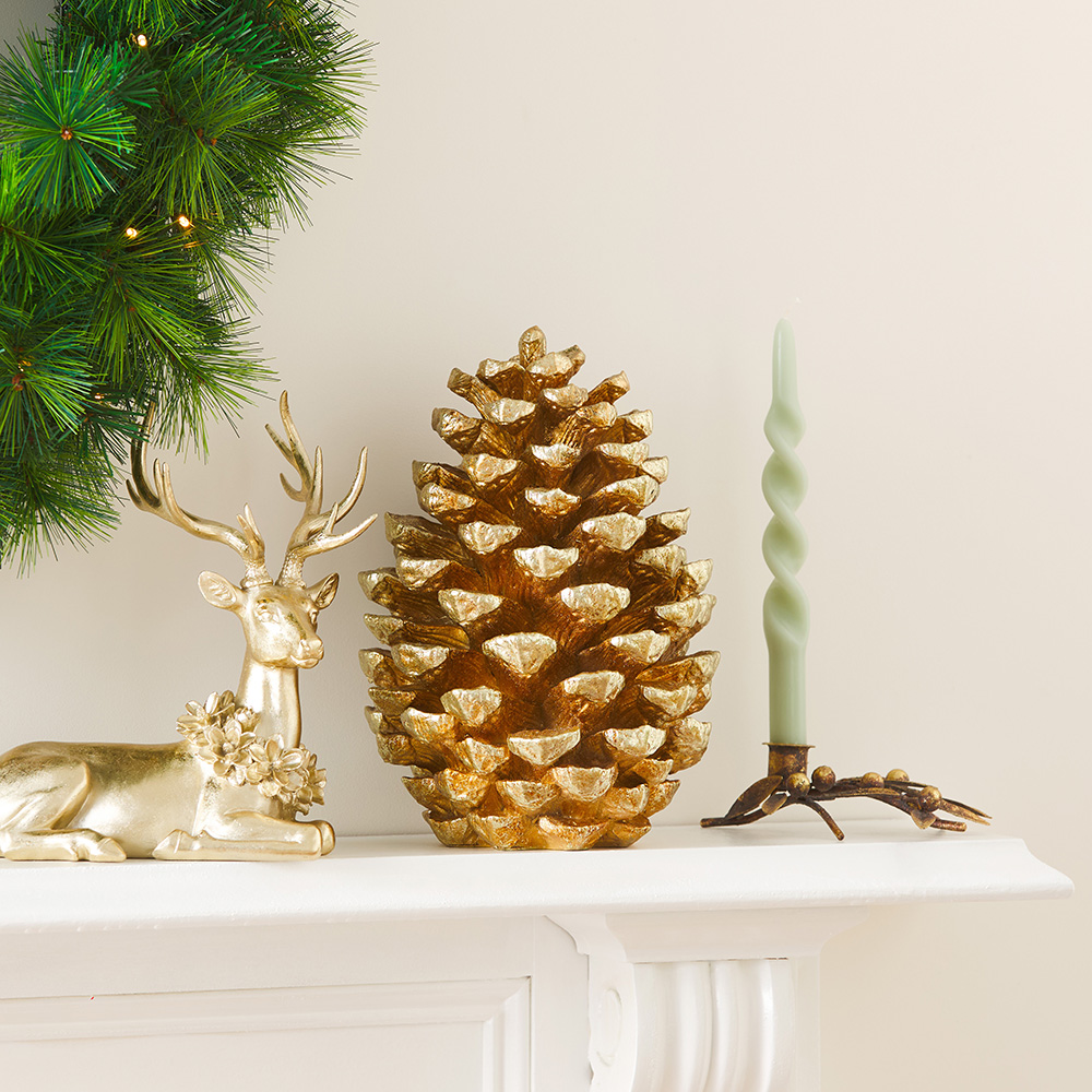 Festive Gold Pine Cone | Adairs