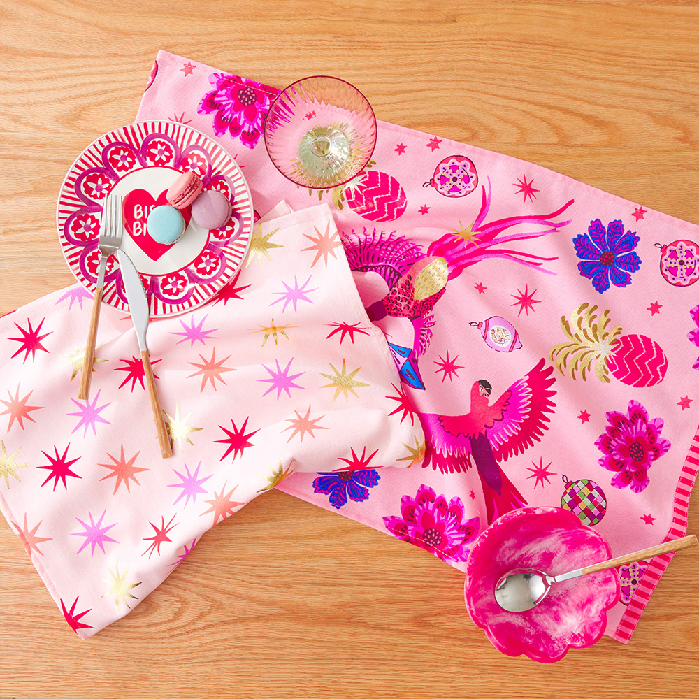 Christmas Fiesta Birds Tea Towel Pack of 2 | Adairs