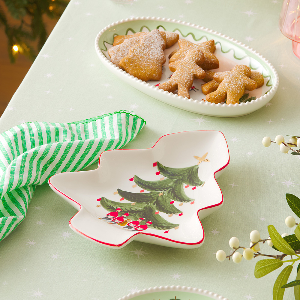 Merry & Bright Christmas Tree Plate | Adairs