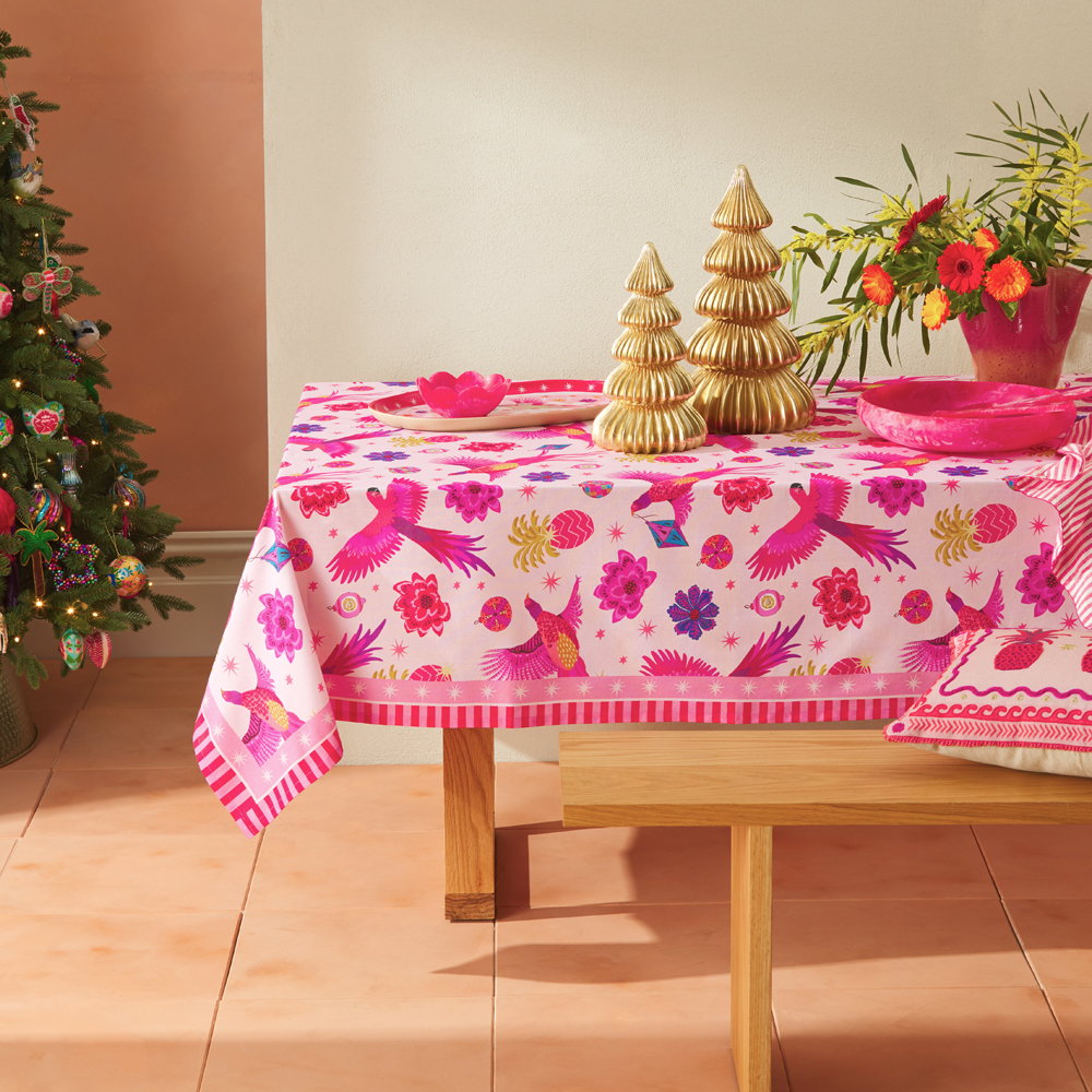 Christmas Fiesta Birds Tablecloth | Adairs