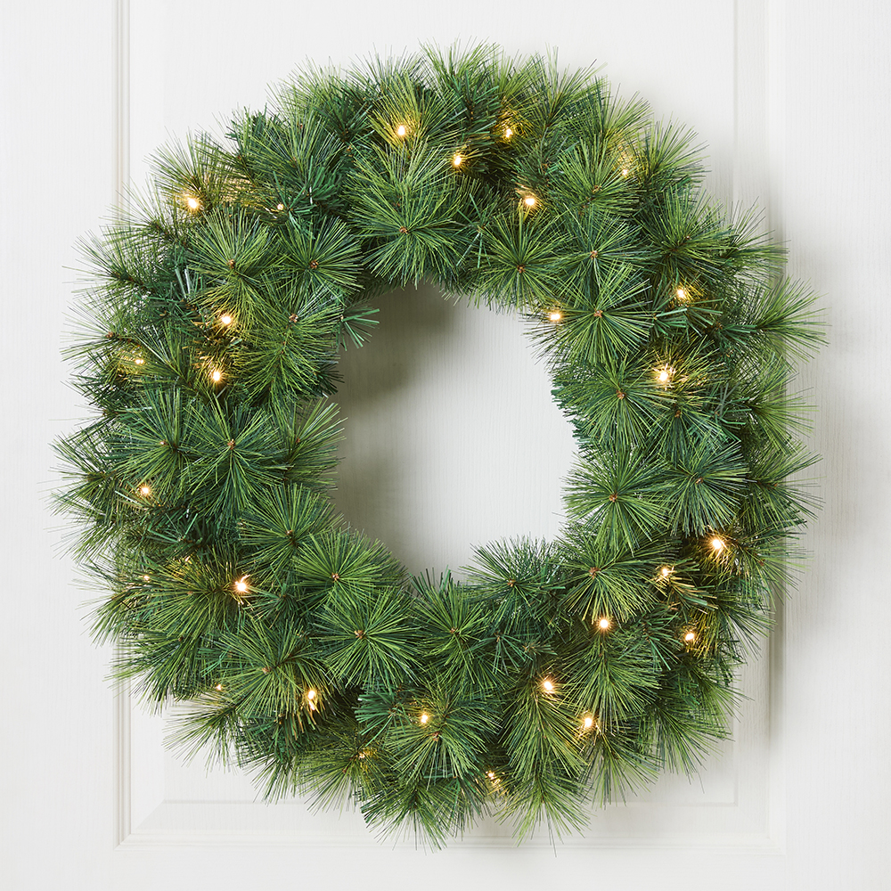 Pine Green Small LED Wreath | Adairs