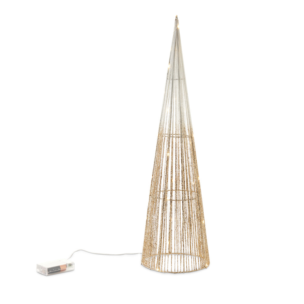Ombre LED Gold & Silver Medium Cone Tree | Adairs