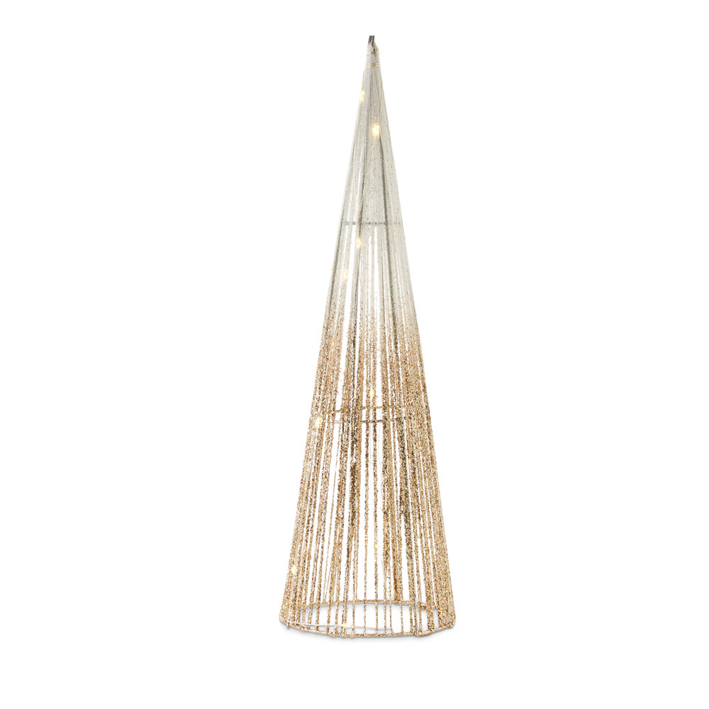Ombre LED Gold & Silver Small Cone Tree | Adairs