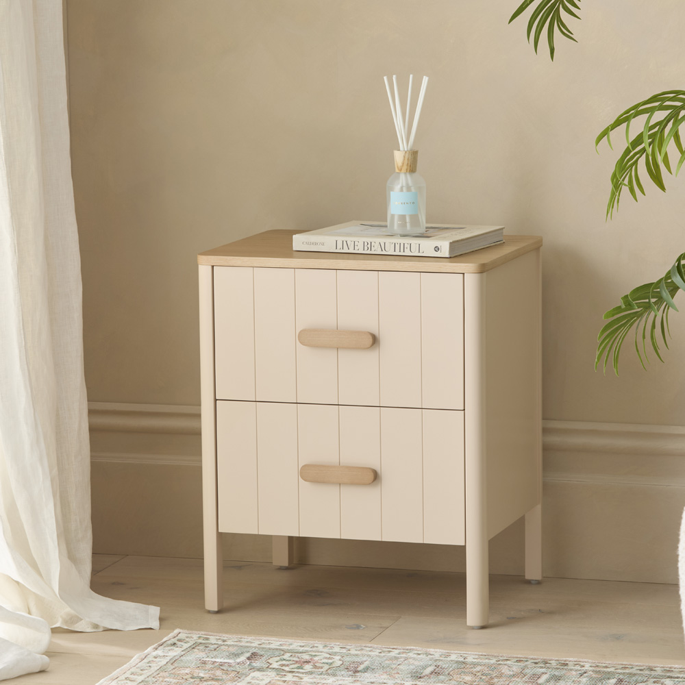 Harley Almond Bedside Table | Adairs