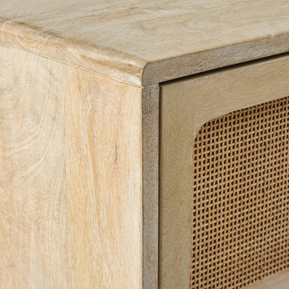 Seattle White Wash 2 Drawer Bedside Table | Adairs