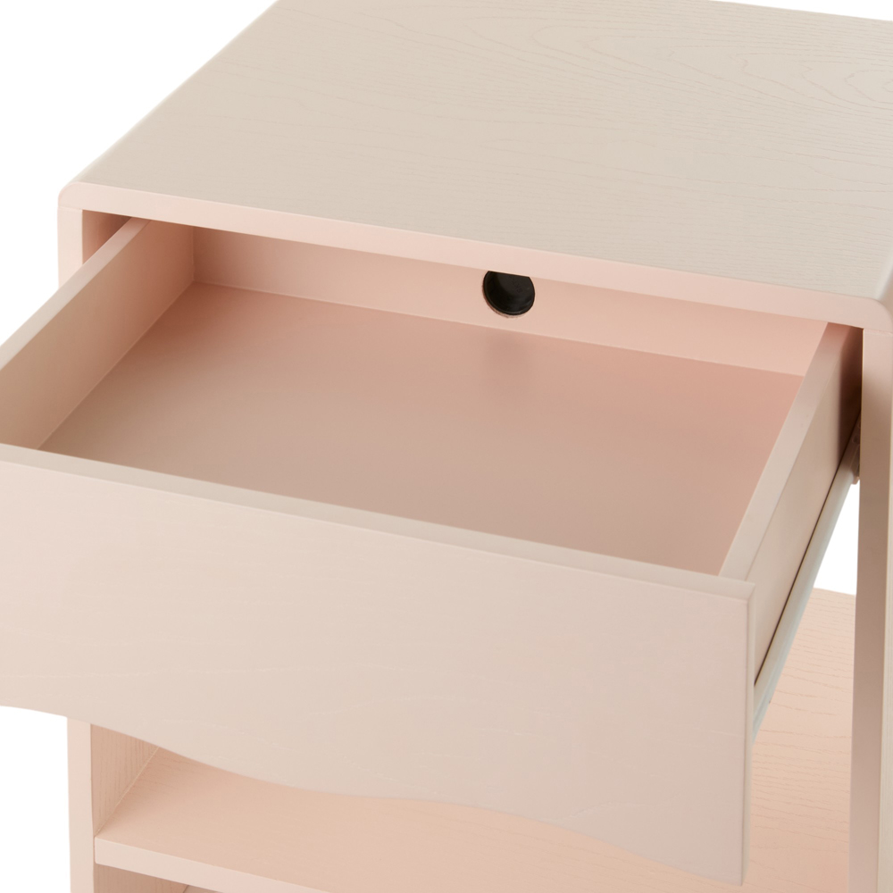 Bella Shell Pink Scallop Bedside Table | Adairs