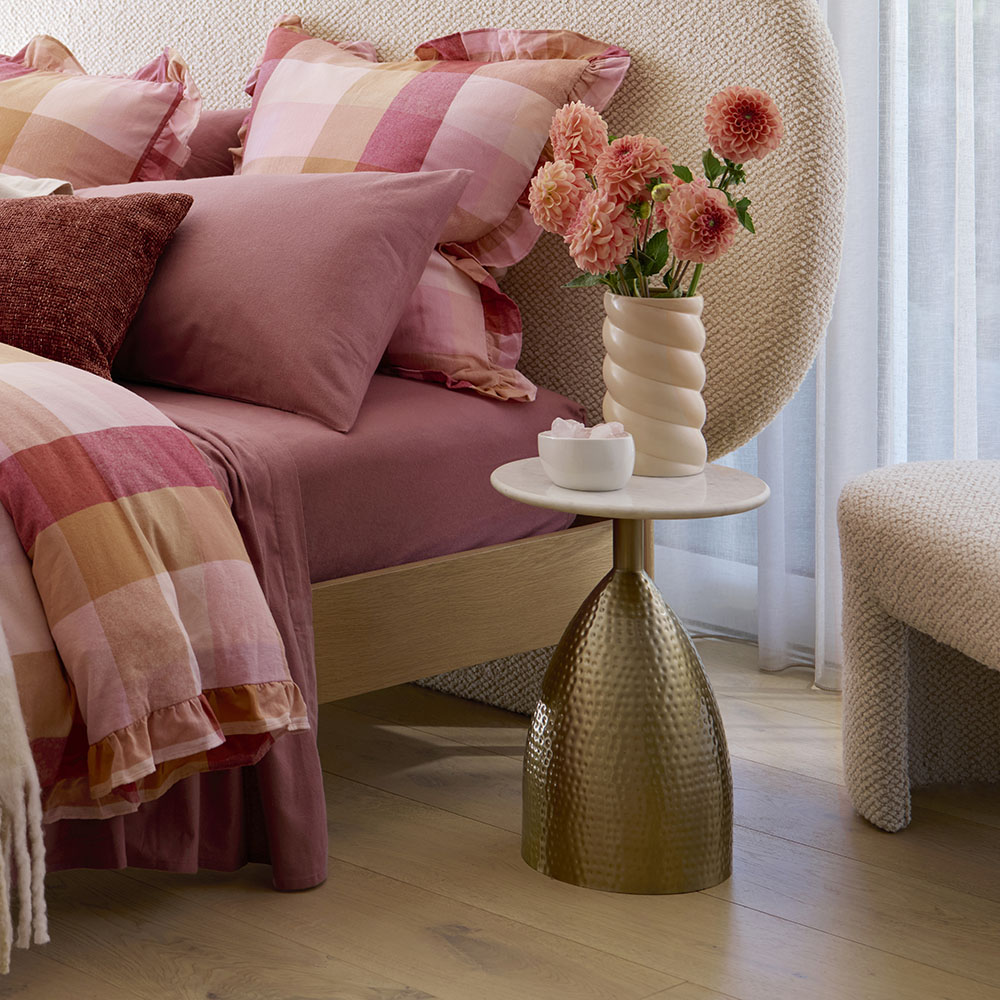 Penelope Gold & Marble Side Table | Adairs