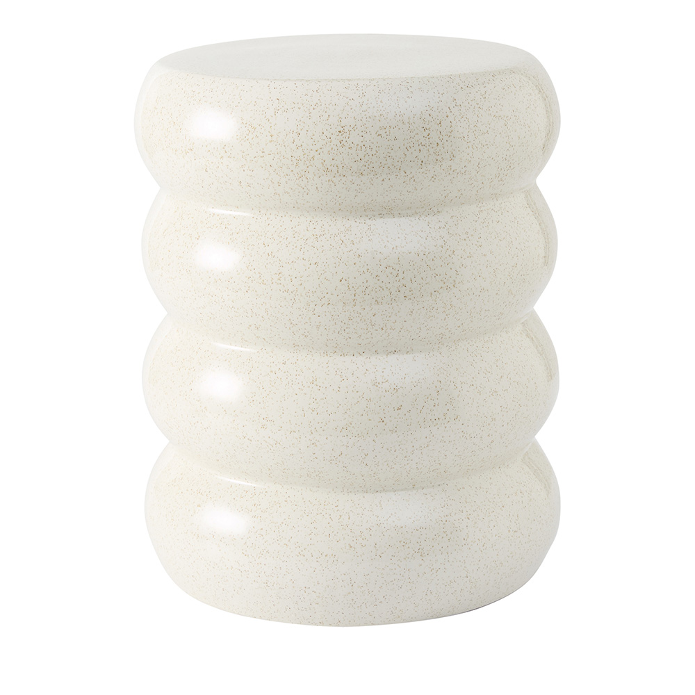 Ceramic Sand Ribbed Side Table | Adairs