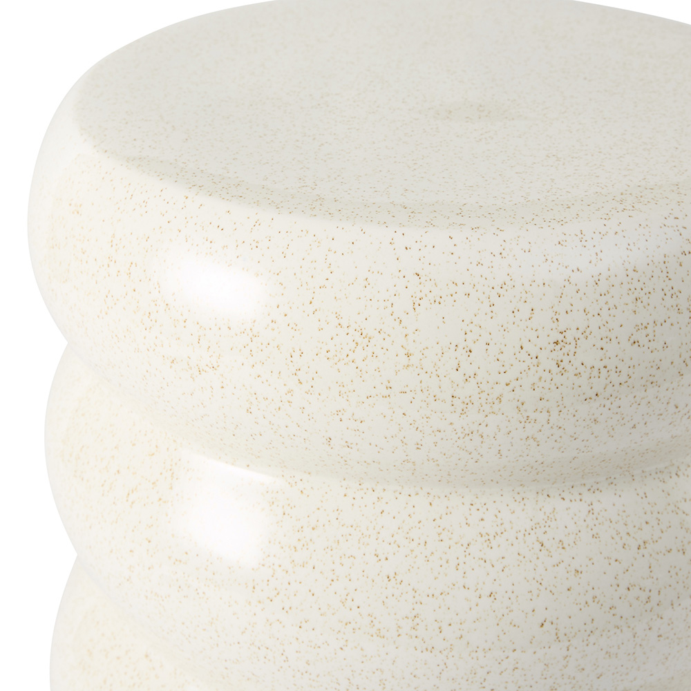 Ceramic Sand Ribbed Side Table | Adairs