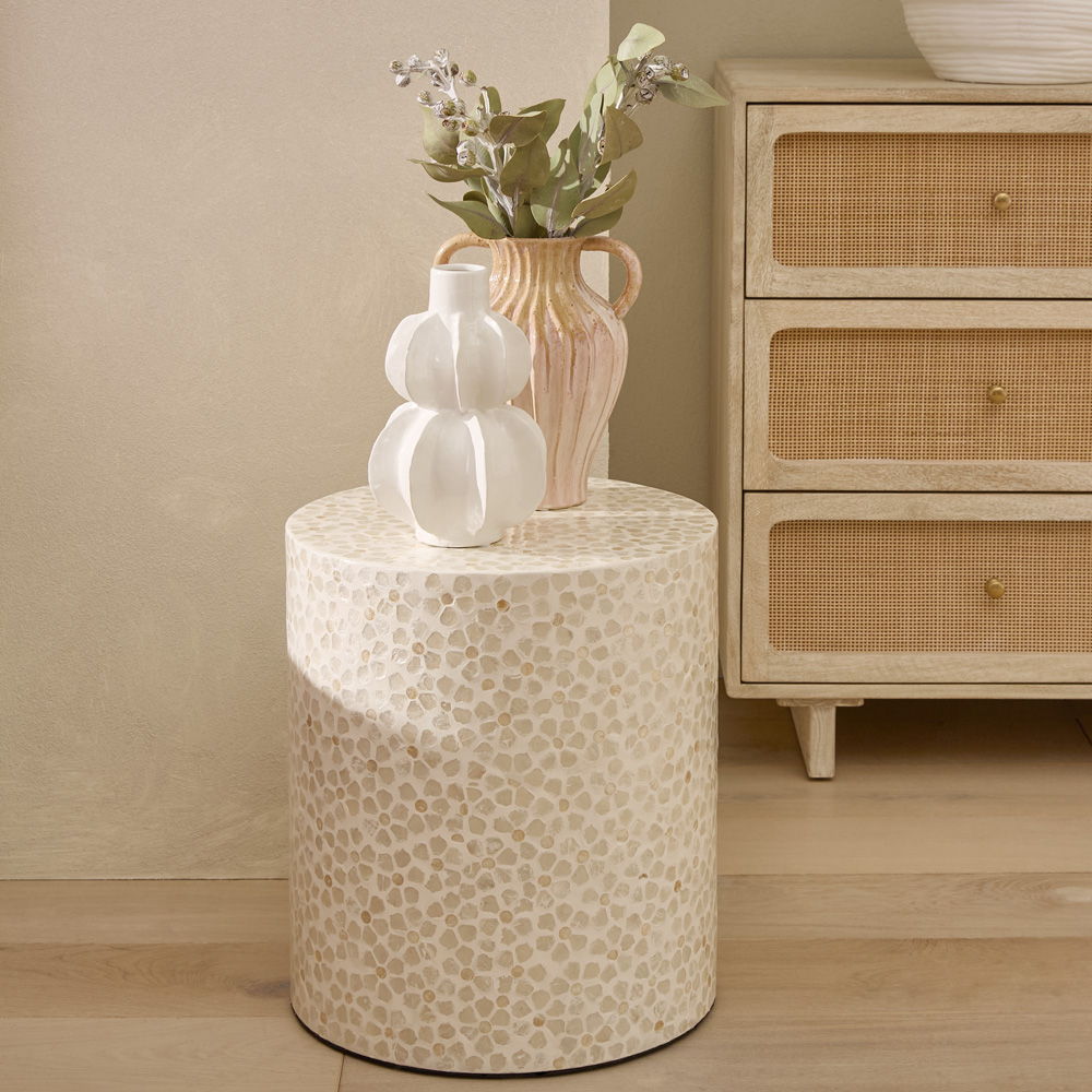 Capiz Florence Ivory Side Table | Adairs